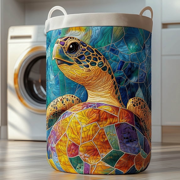 Charming Turtle Quilted Laundry Basket, Storage Bin Laundry Basket ...