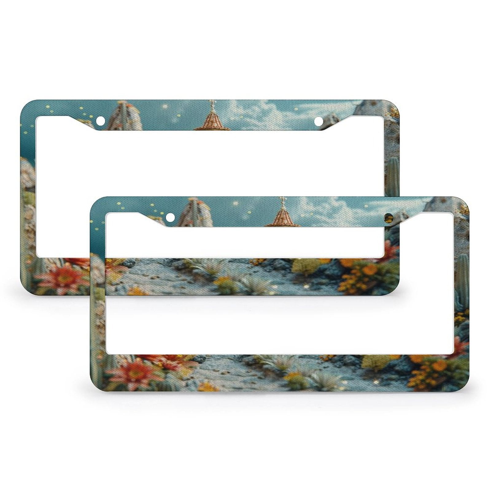 Charming Village Architecture Detailed Miniature Model License Plate ...