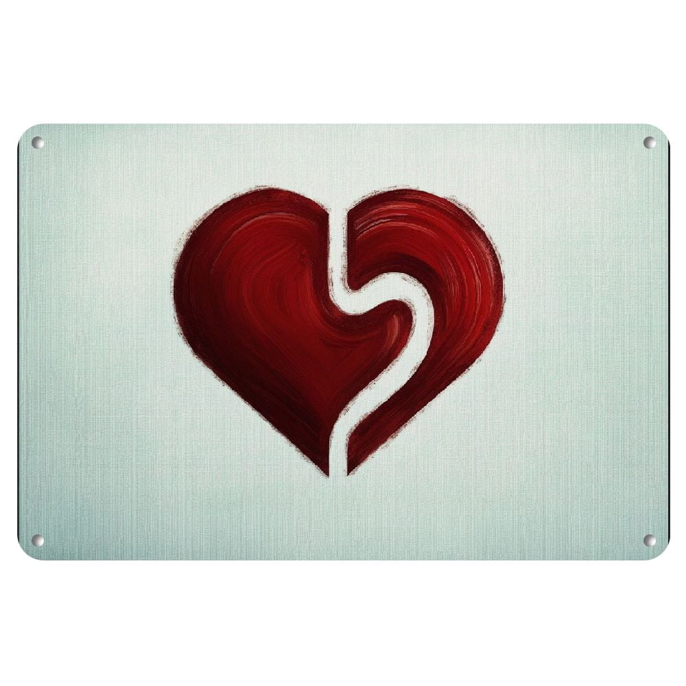 Charming Vintage Heart Metal Tin Sign - 12x8" | Ideal for Home, Bar ...