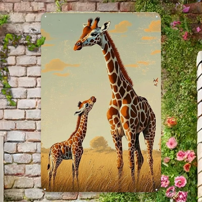 Charming Vintage Metal Wall Art Motherly love in the African savanna ...