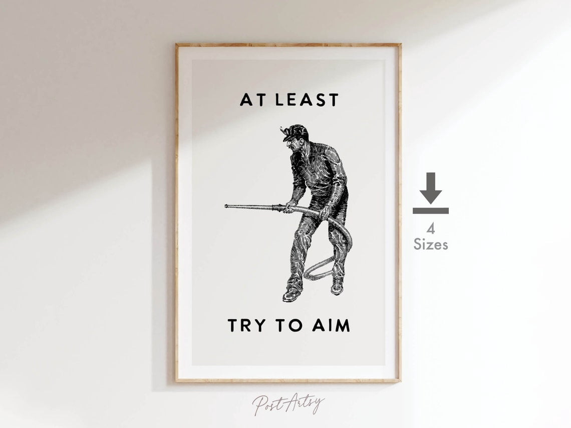 Charming Vintage Poster Retro Restroom Bathroom Art Unframed Paper ...