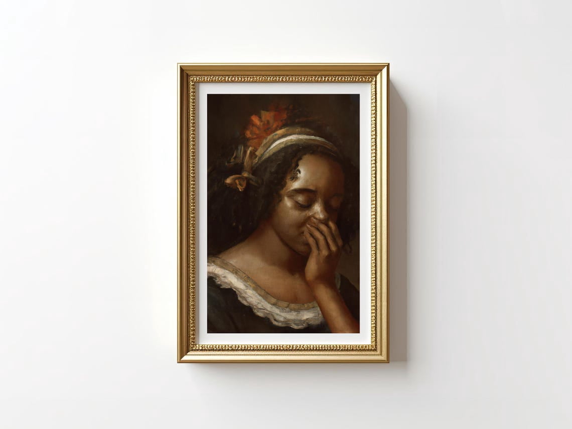 Charming Vintage Woman Poster Retro Restroom Bathroom Art Unframed ...