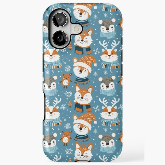 Charming Winter Animal Pattern Phone Case with iPhone 17 to 11 Pro Max ...