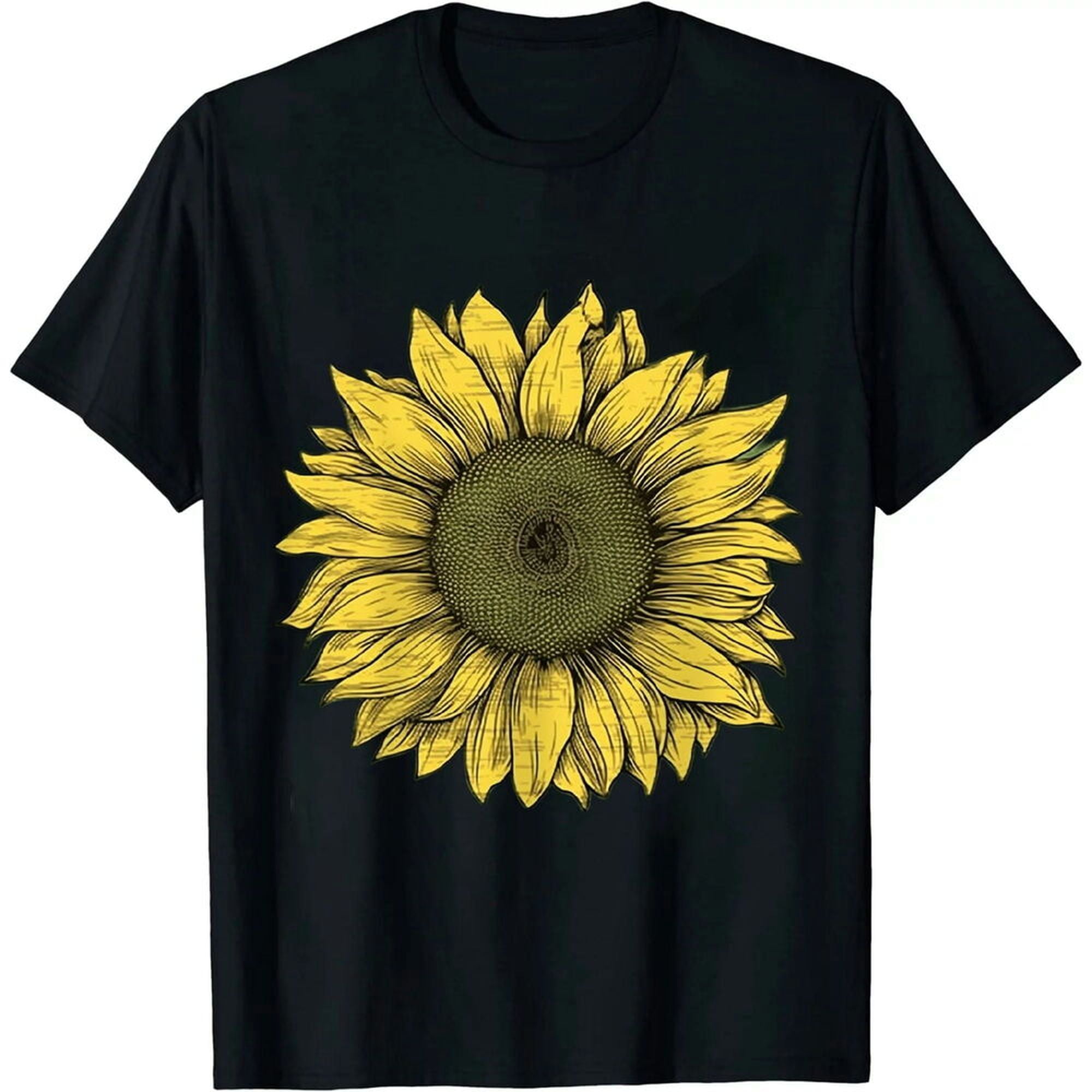 Charming Women's Sunflower Tee with Cute Dandelion Patterns - Walmart.com