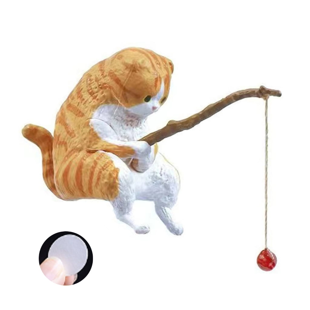 Charmings Car Interior Cats Fishing Artwork Not Fading Resin Dashboard ...