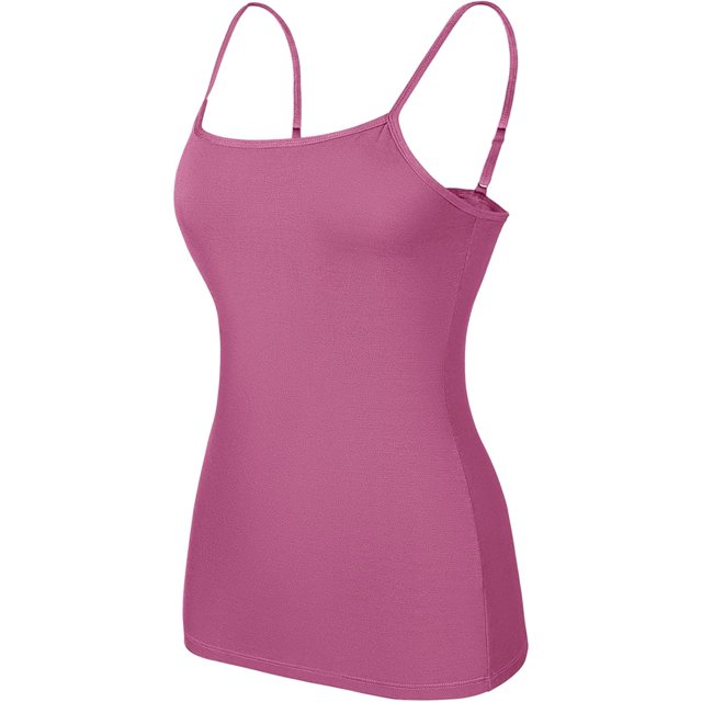 Charmo Camisole for Women with Built-in Shelf Bra Adjustable Strap Modal Cami Tank Tops ...