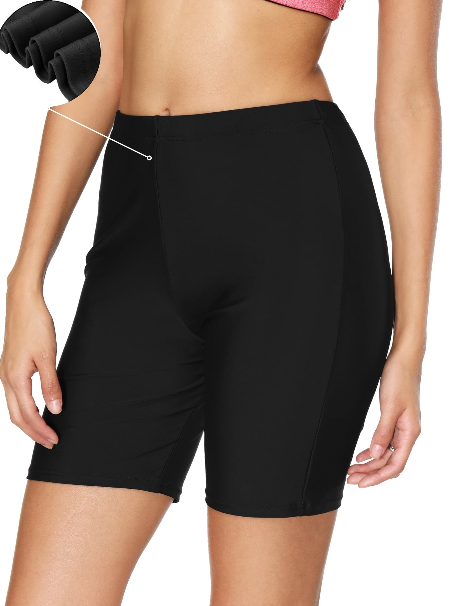 Charmo High-Waist UV Protection Swim Shorts with Built-In Briefs for ...