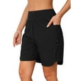Charmo High Waisted Swim Shorts for Womens Side Slits Boardshorts with Pockets UPF 50+ - Walmart.com