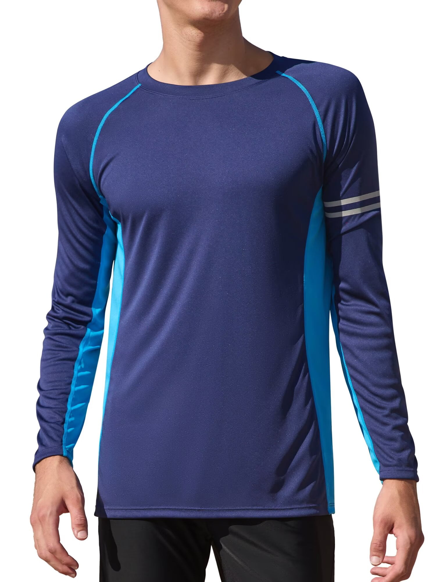 Charmo Mens Long Sleeve Swim Shirts Sun Protection UPF 50+ Rashguard ...