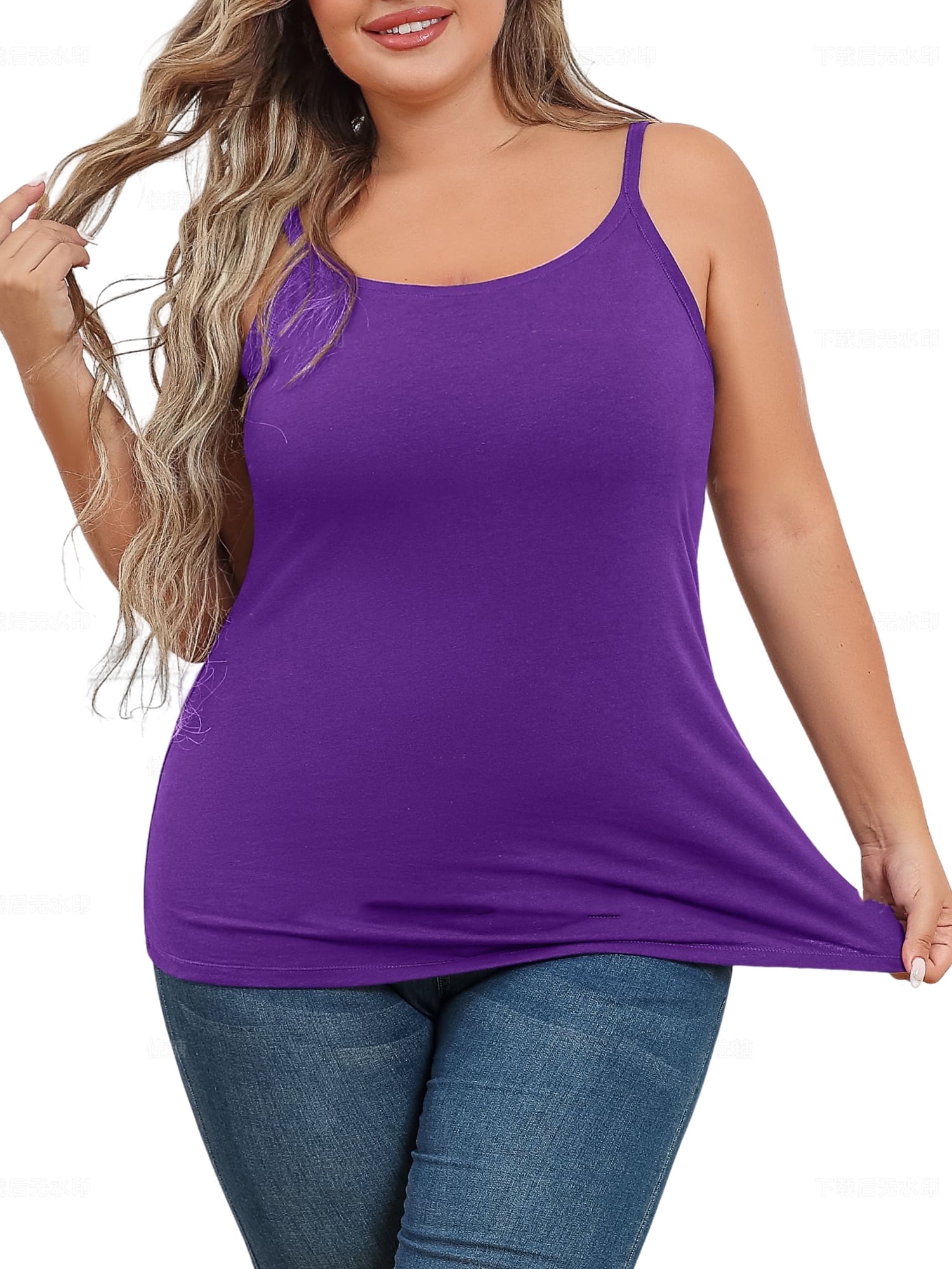 Charmo Plus Size Tank Tops for Womens Adjustable Strap Cotton ...