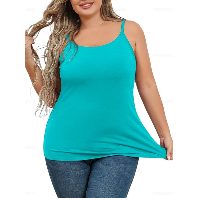 Charmo Plus Size Tank Tops for Womens Adjustable Strap Cotton ...