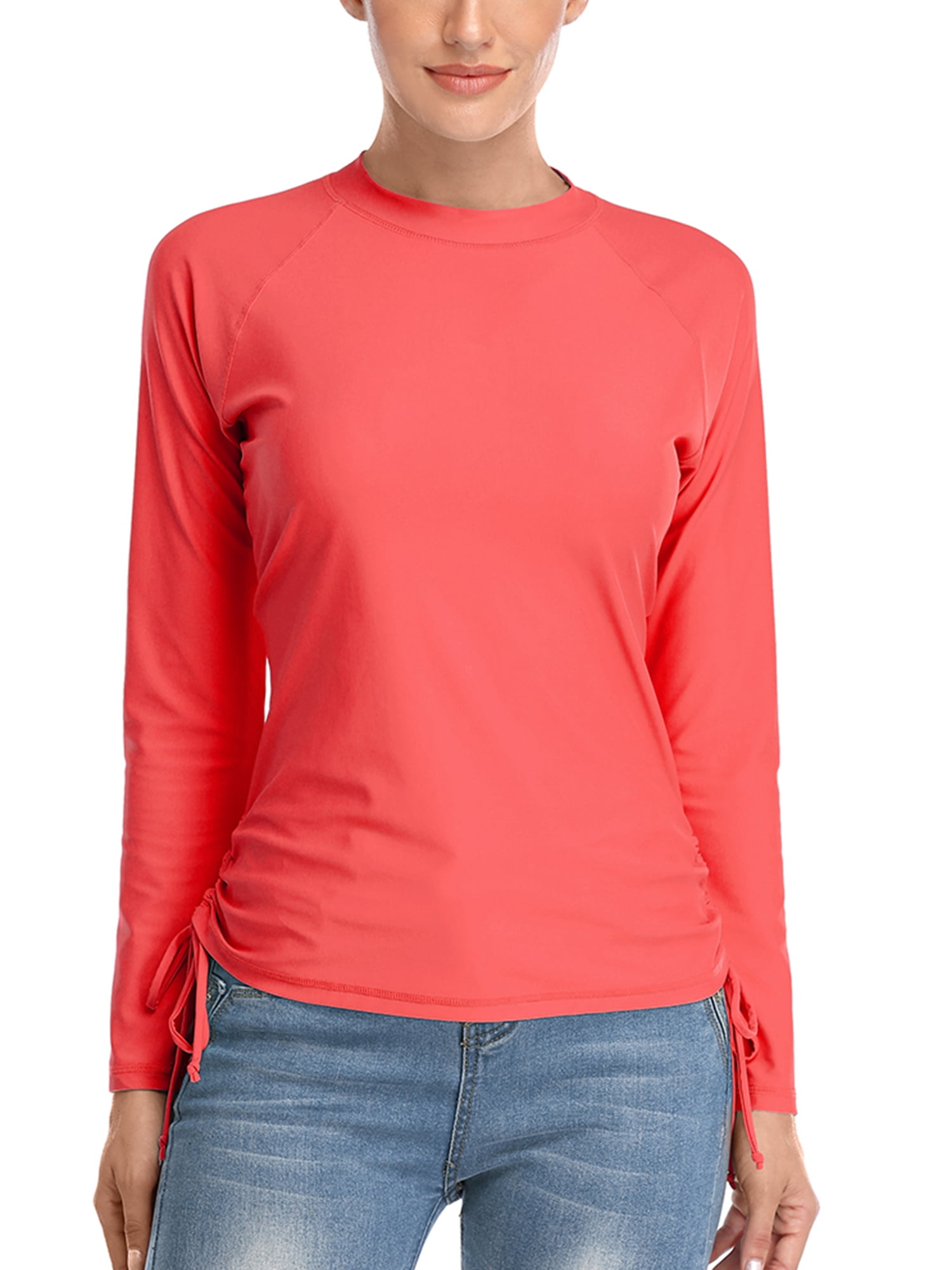 Charmo Women's SPF Bathing Suit Swim Shirt, Long Sleeve Rashguard UV ...