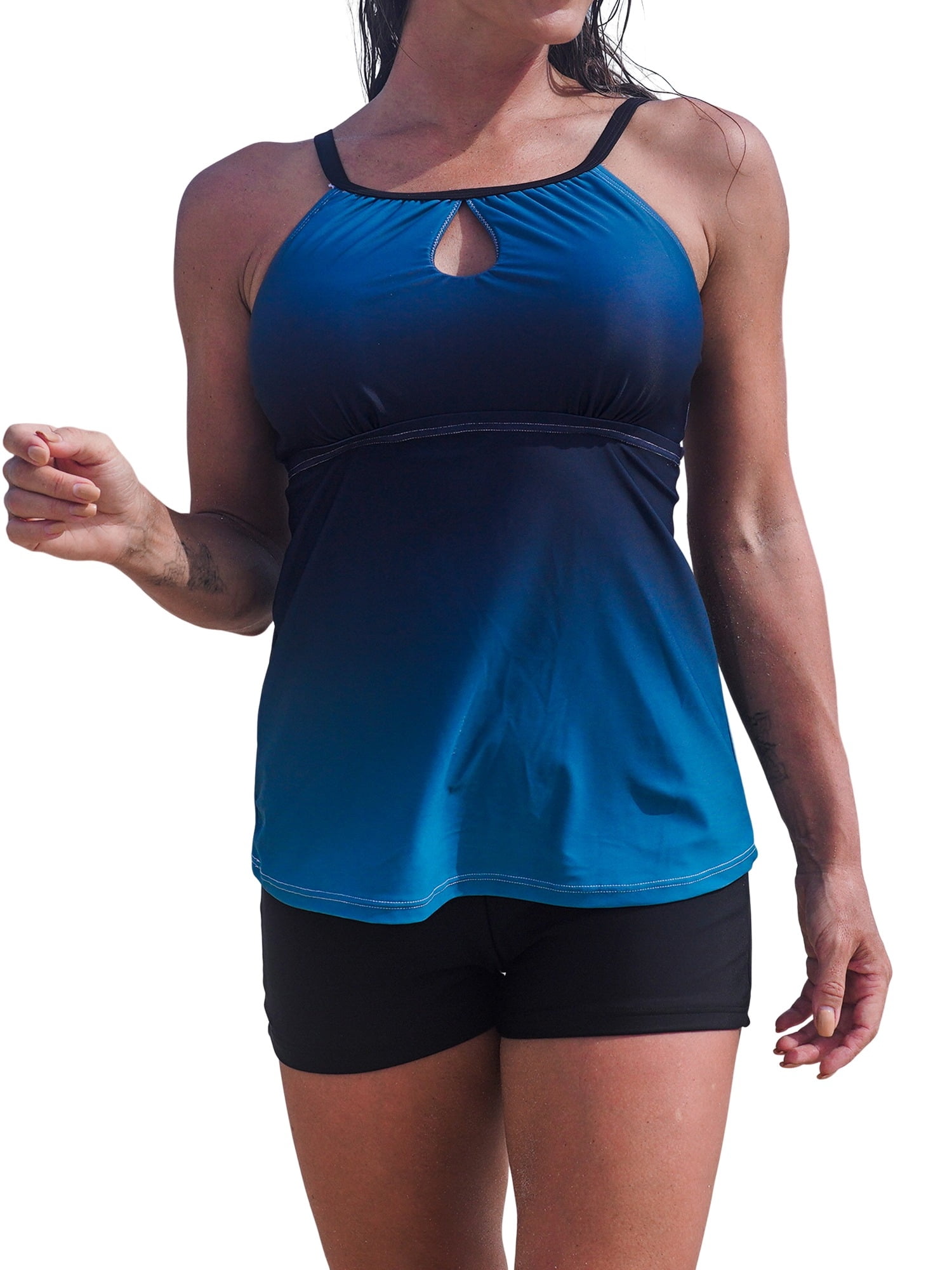 Charmo Tankini Swimsuits for Women Cut Out Tankini Tops with Boyleg ...
