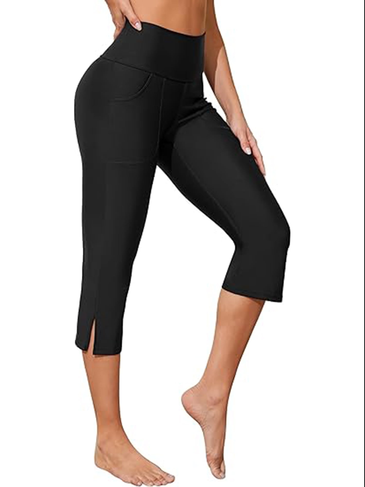 Charmo V Slit Swim Pants for Womens High Waistband Capris Pants Swim ...