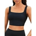 Charmo Wider Straps Bikini Tops for Womens Square Neck Sporty Swim Tops ...