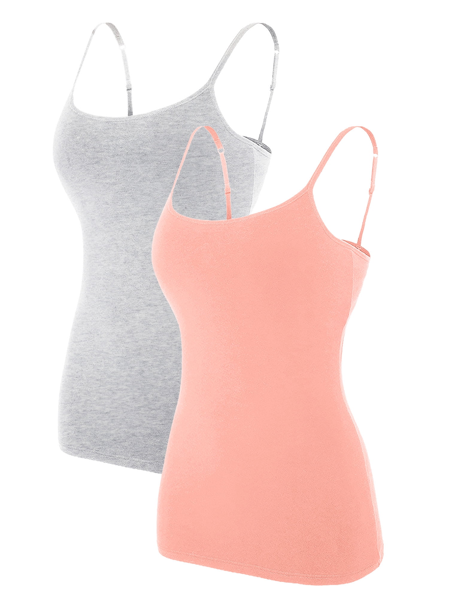 Charmo Women Cami Tanks Adjustable Spagetti Strap Built in Bra Tank Top ...