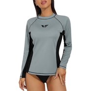 Women's UPF50+ Long Sleeve UV Sun Protection Shirts Quick Dry Rash Guard Swim Outdoor T-Shirt ...