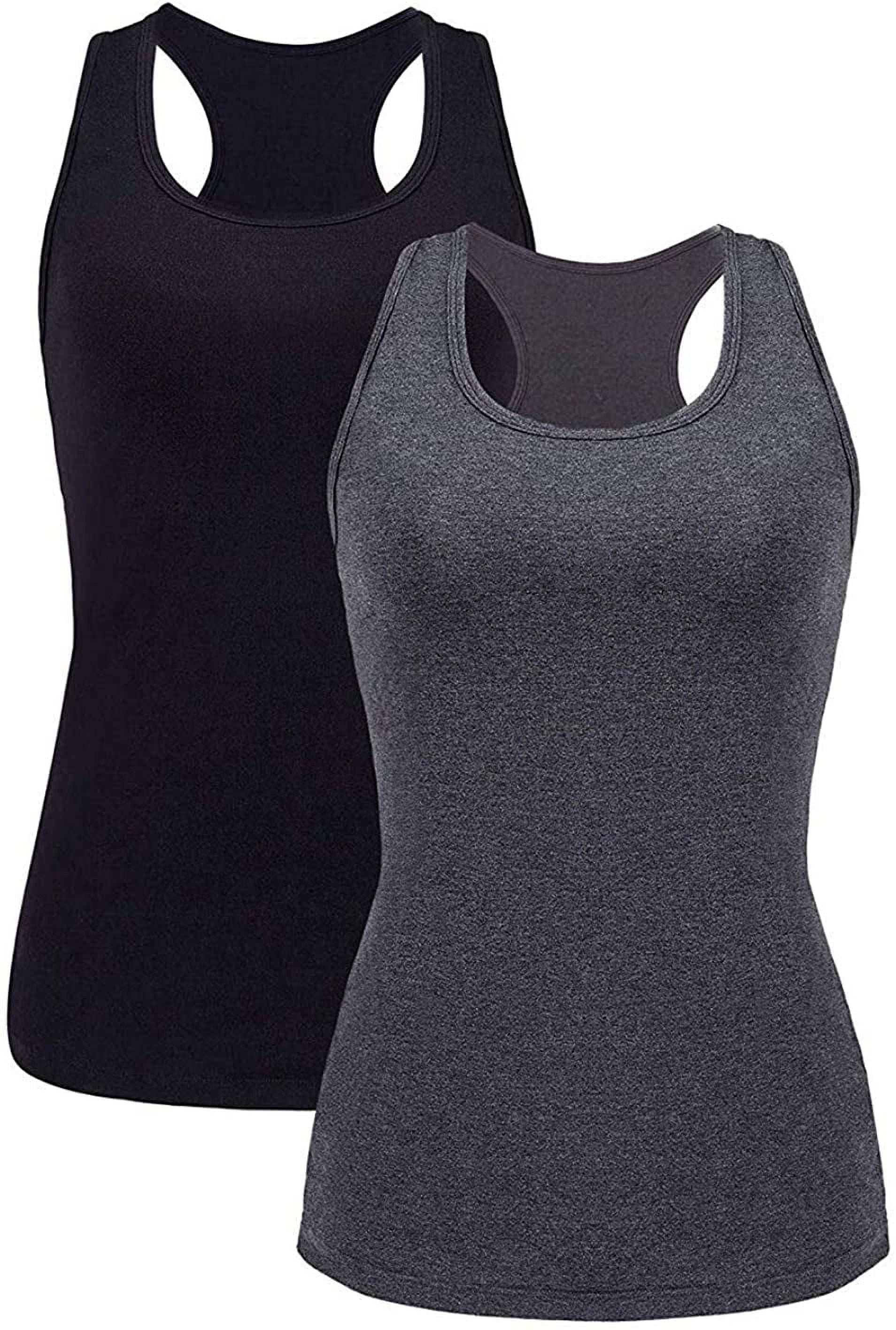 Charmo Women's Camisole Stretch Cotton Racerback Tank Top Shelf Bra ...