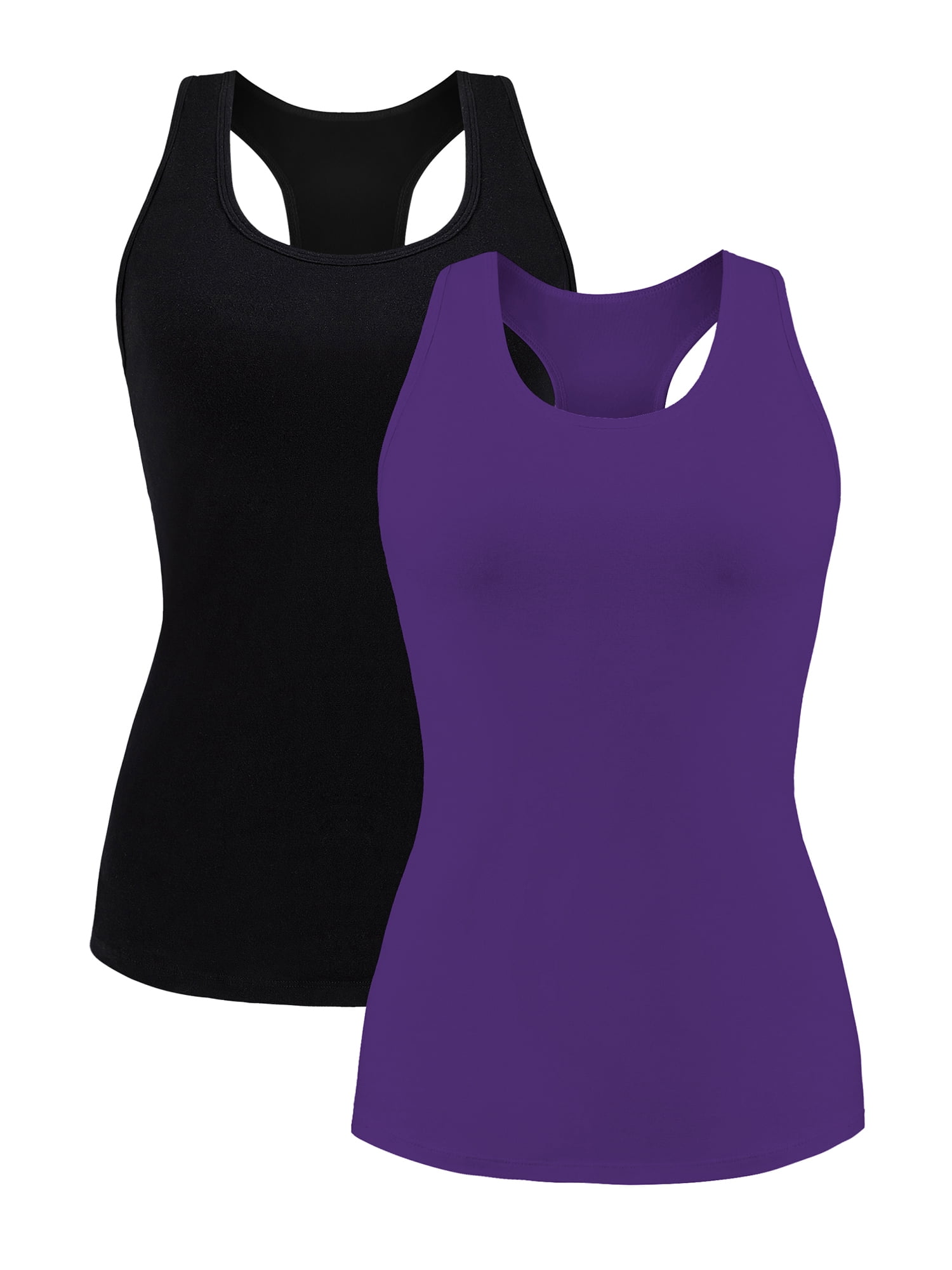 Charmo Women's Built-in Support Spandex Camisole, Stretch Cotton ...