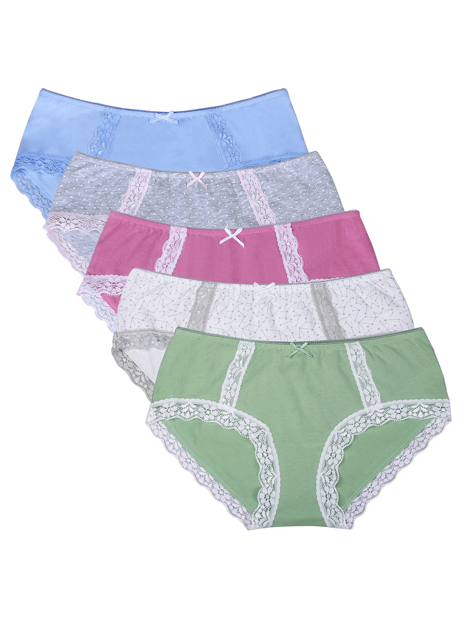 Charmo Women's Cotton Underwear Soft Stretch Hipster Panties Packs of 5 ...