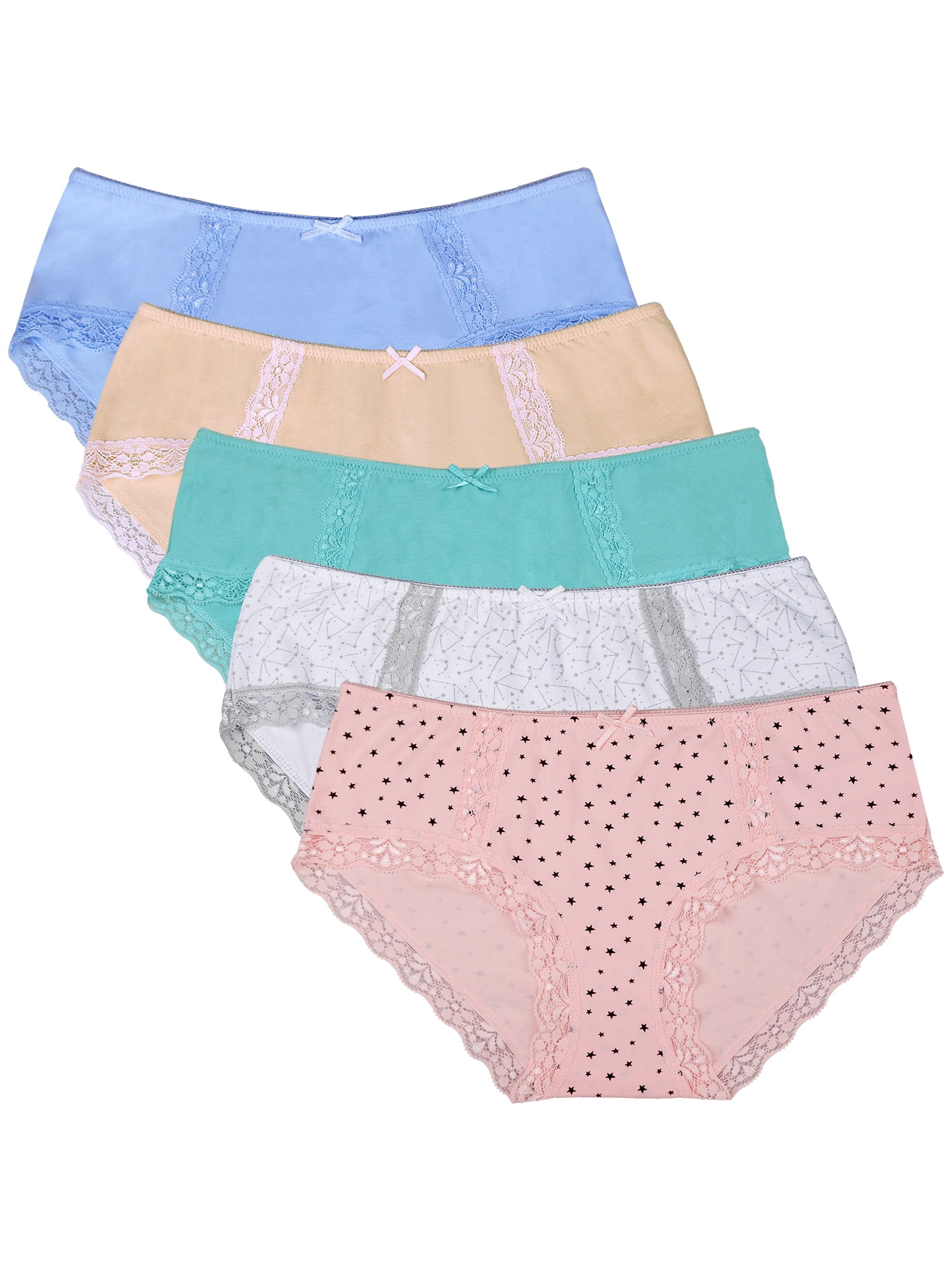 Charmo Women's Cotton Underwear Soft Stretch Hipster Panties Packs of 5 ...