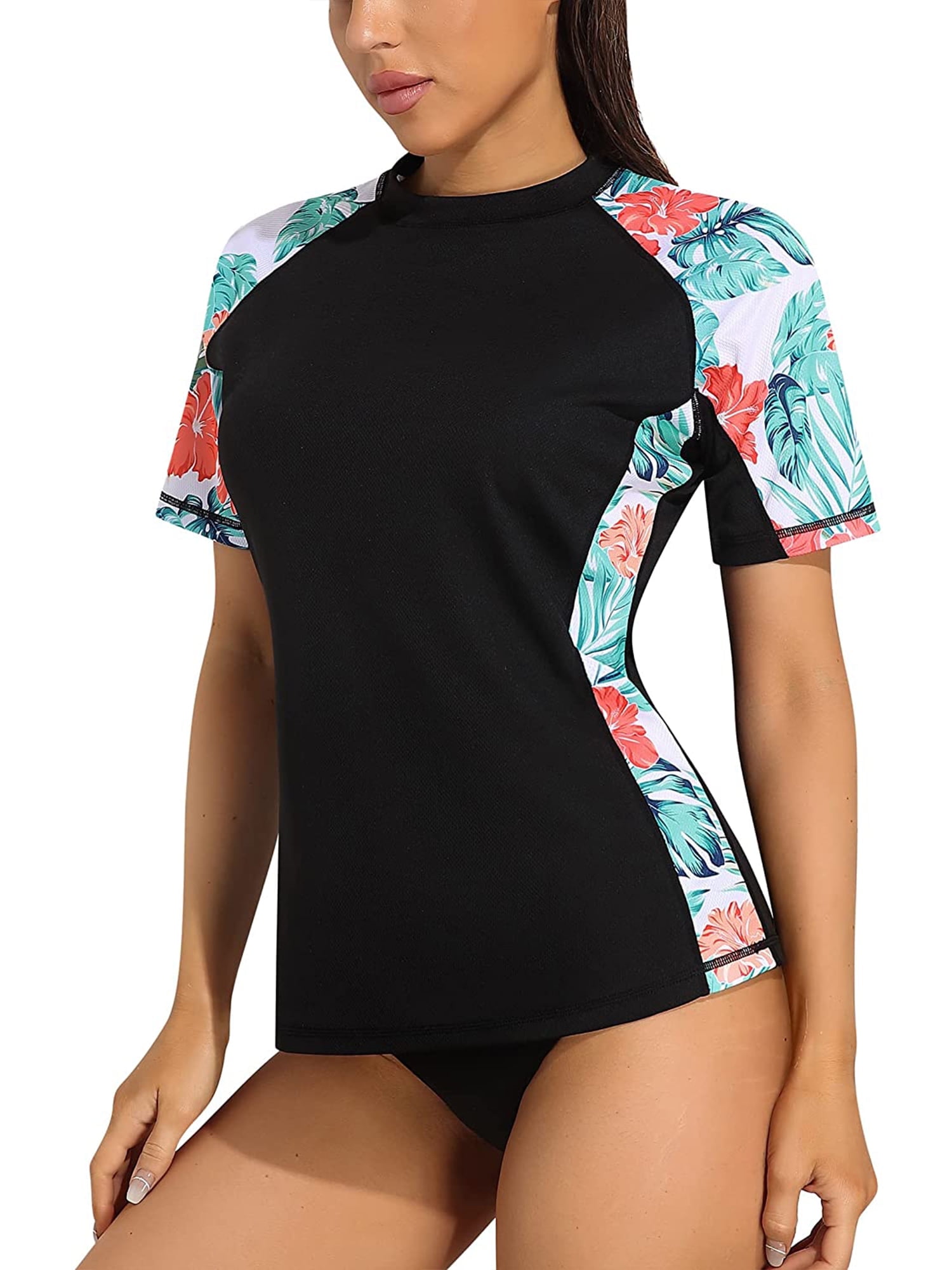 Charmo Women's UPF 50+ Rash Guard Short Sleeve Swimwear, Sun Protection ...