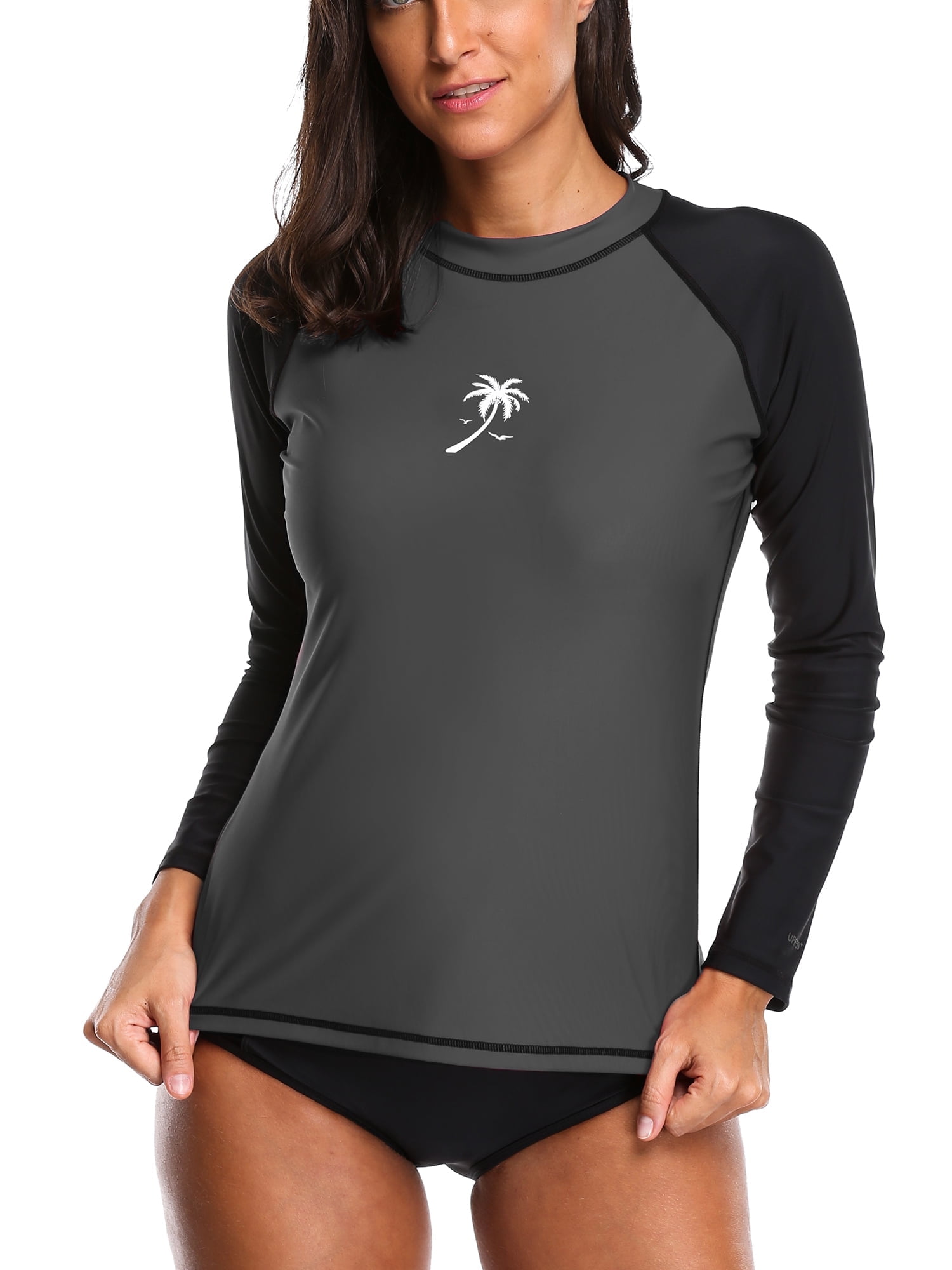 Charmo Women's Rashguard Long Sleeve UPF 50+ Swimwear Rash Guard ...