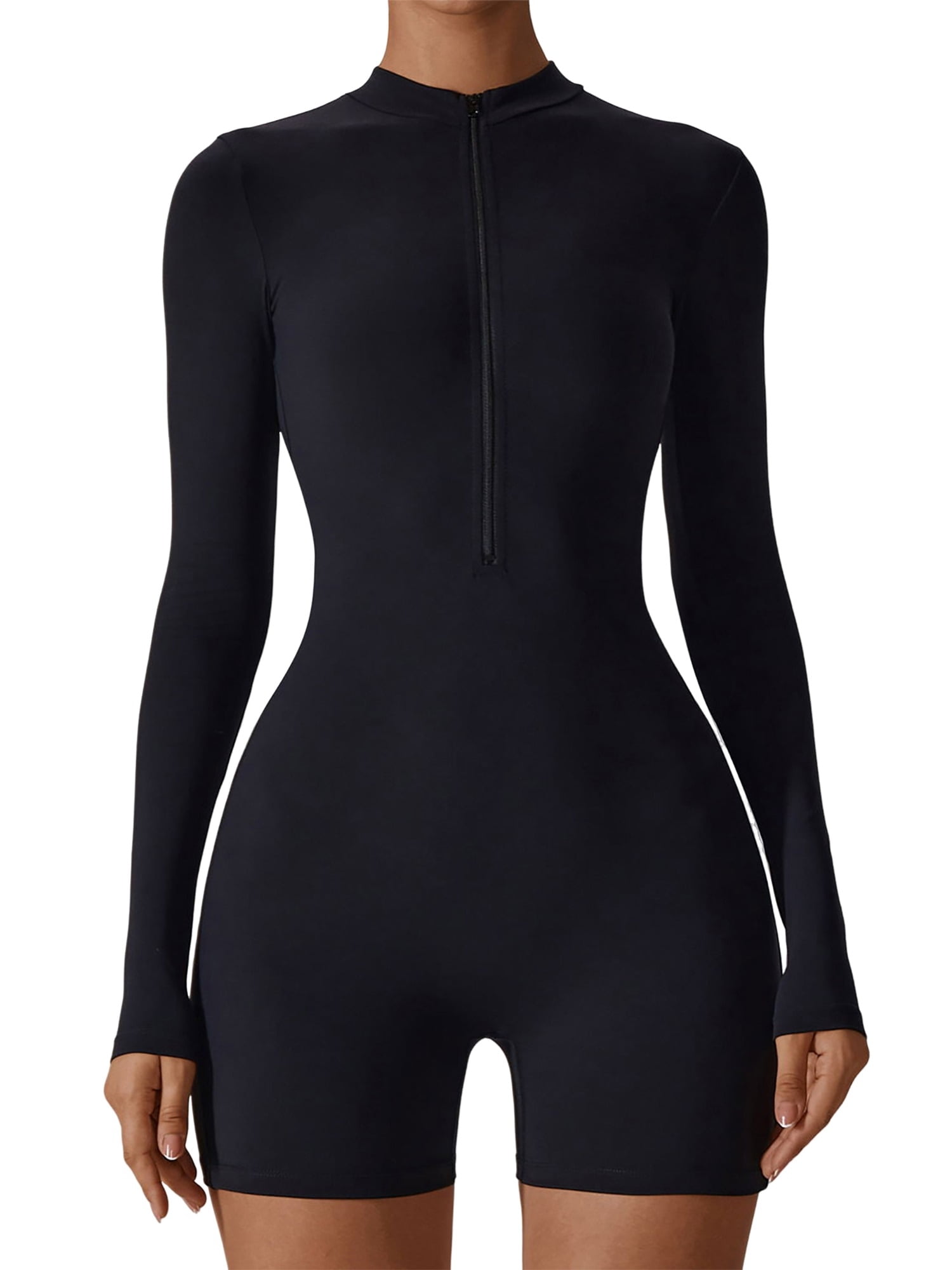 Charmo Women's Zipper Shapewear Bodysuit Tummy Control Body Shaper Yoga ...