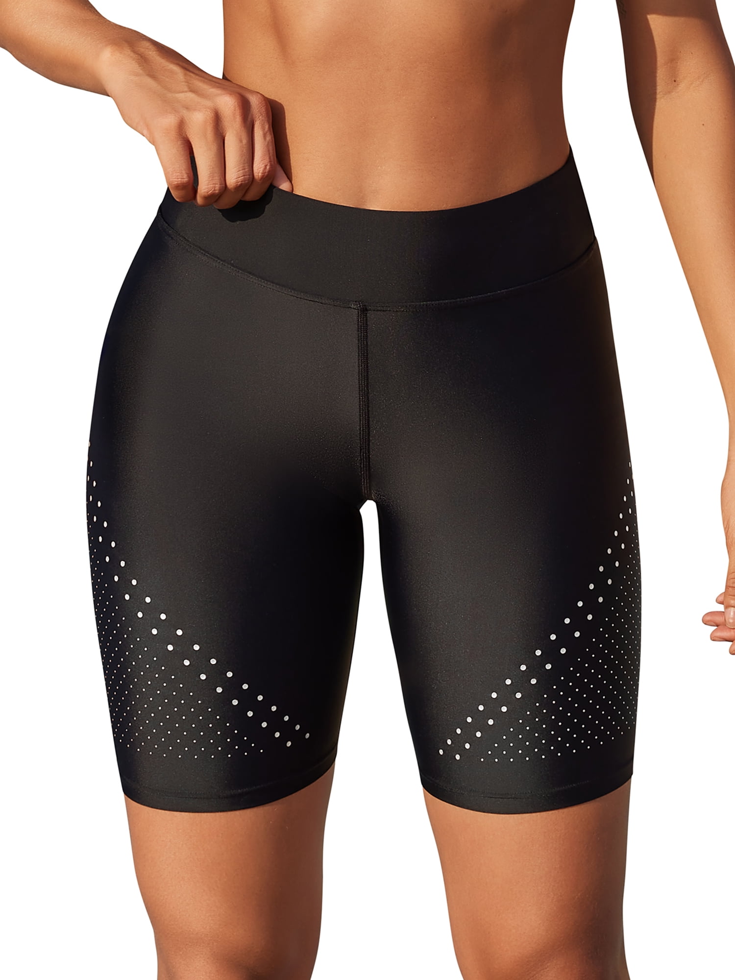 Charmo Womens Tummy Control Swim Bottoms Dot High Waisted Board Shorts ...