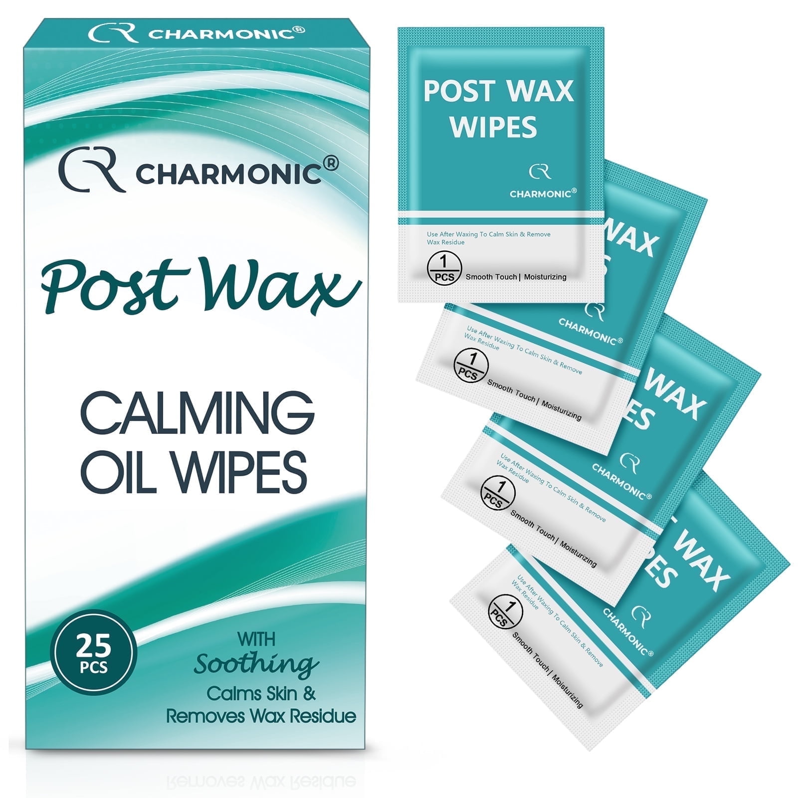 Charmonic 25 Pcs Post Wax Oil Wipes, Aloe Infused Skin Cleanser ...