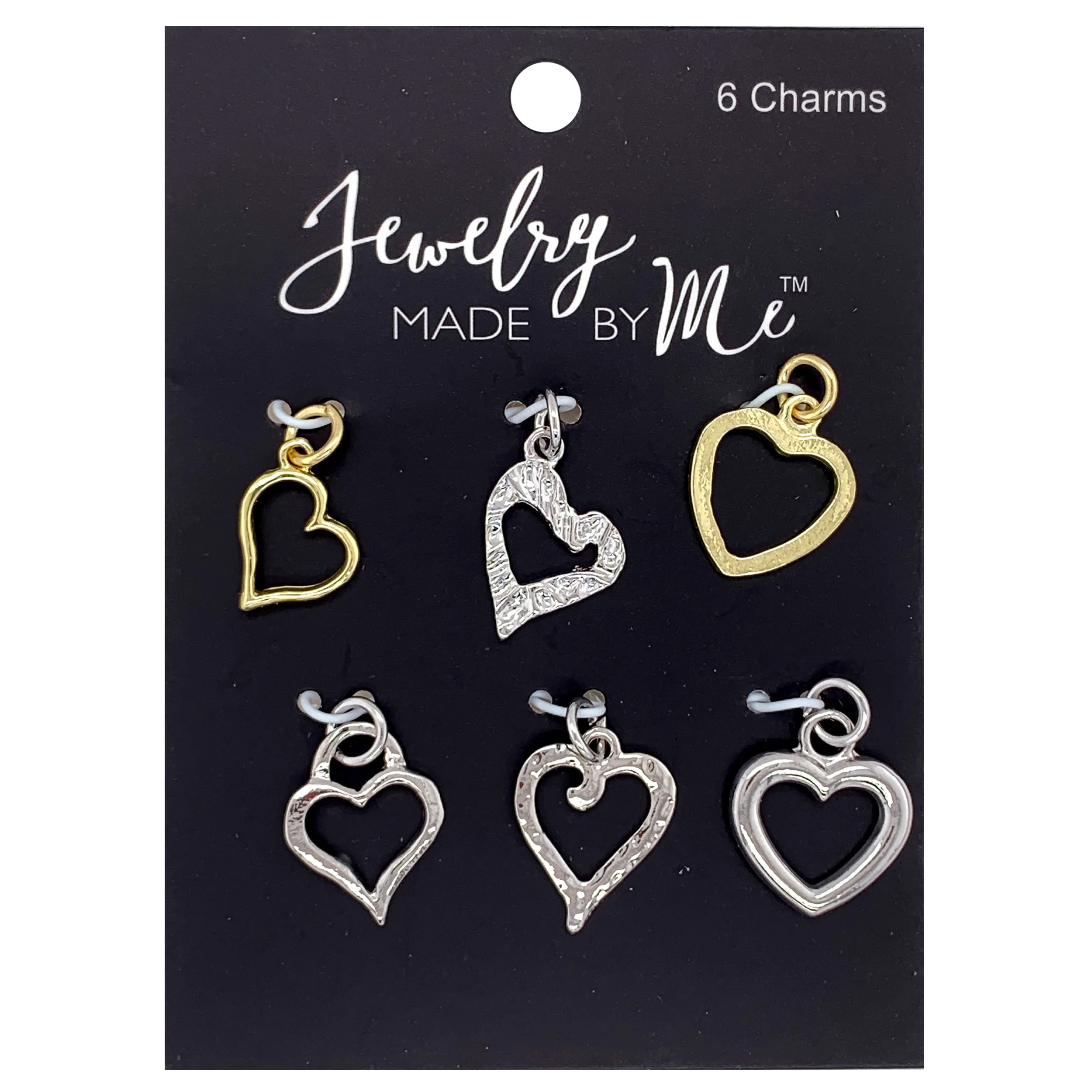 Jewelry Made By Me Charms 6/Pkg-Heart - Walmart.com