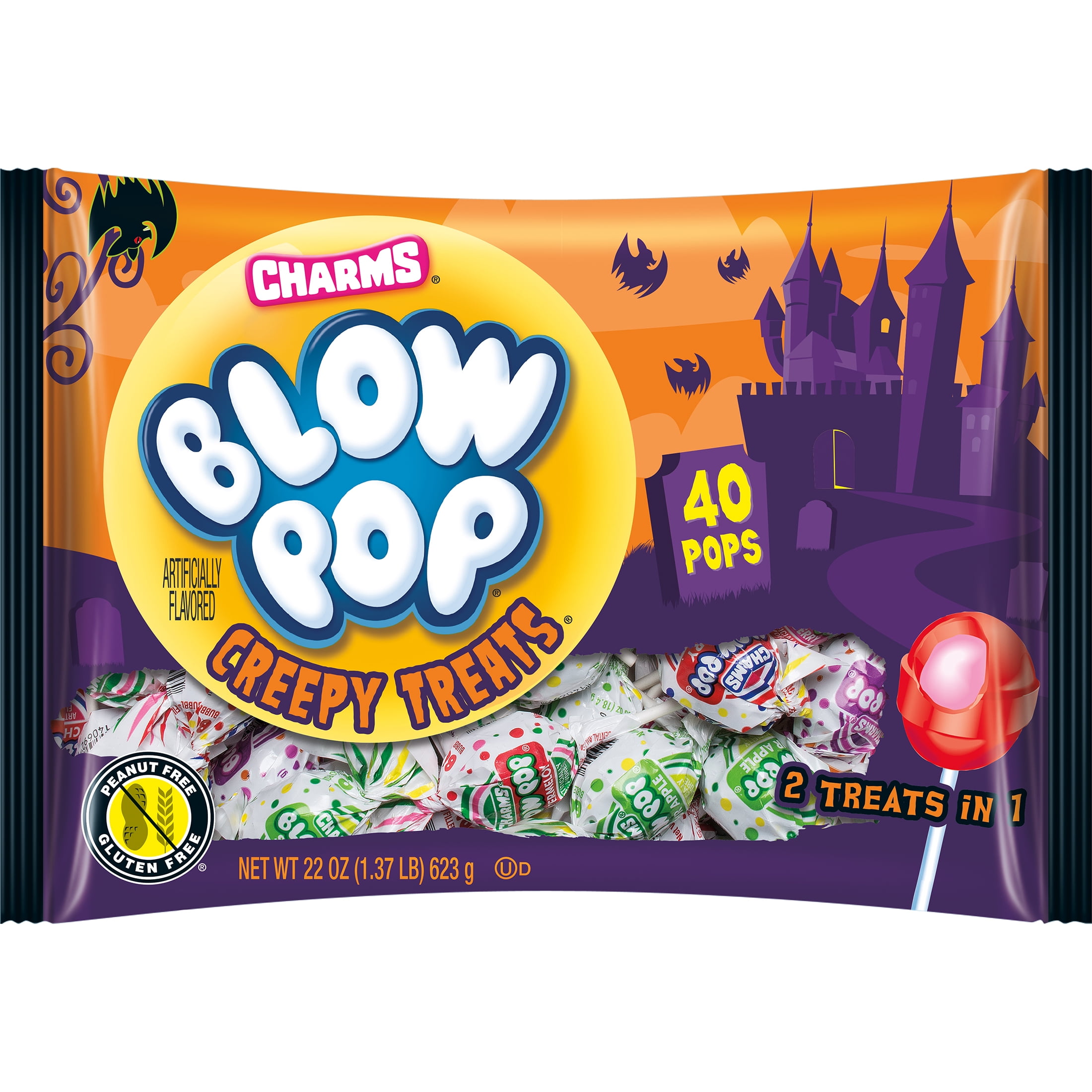 Charms Blow Pop, Halloween, Individually Wrapped, Bubble Filled Gum ...