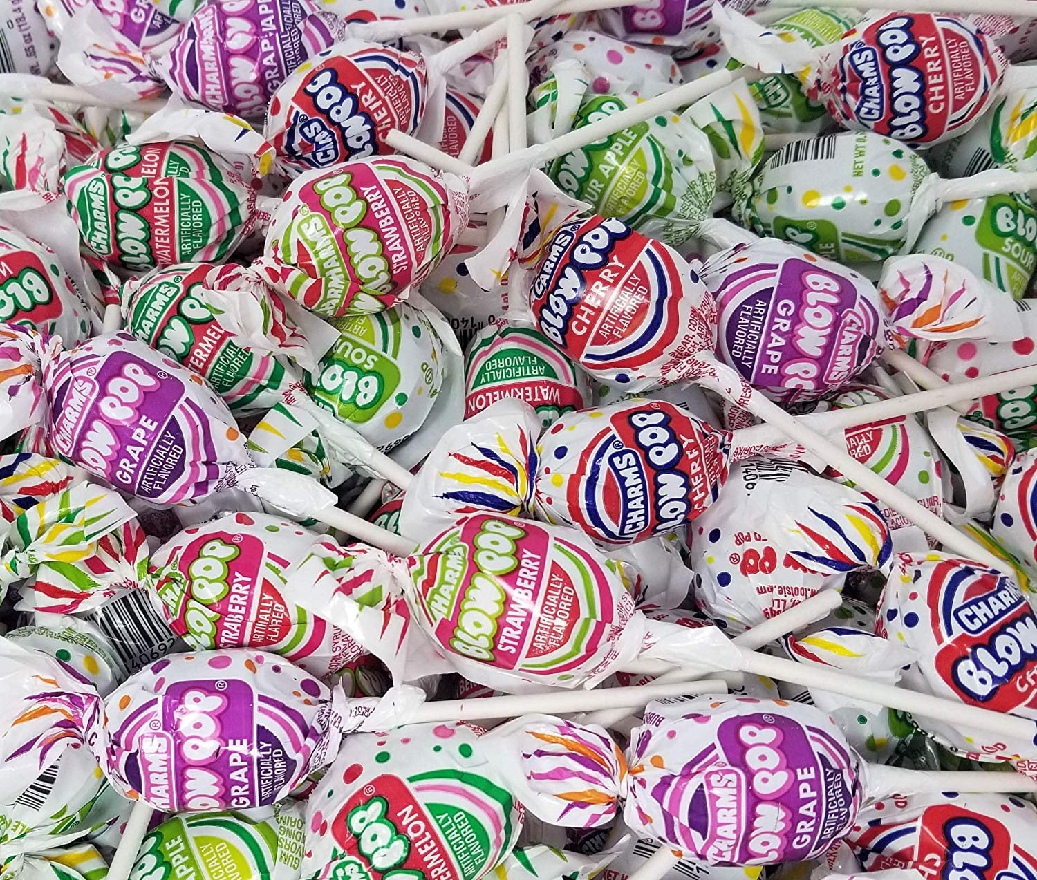 Charms Blow Pops Candy, Bubble Gum Filled Pop, Assorted Fruit Flavor ...