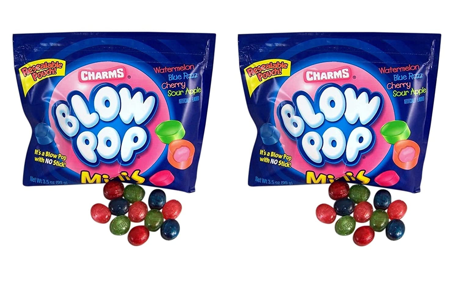 Charms Blow Pops Mini Candy, 3.5 oz Resealable Pouch, 6-Pack - Walmart.com