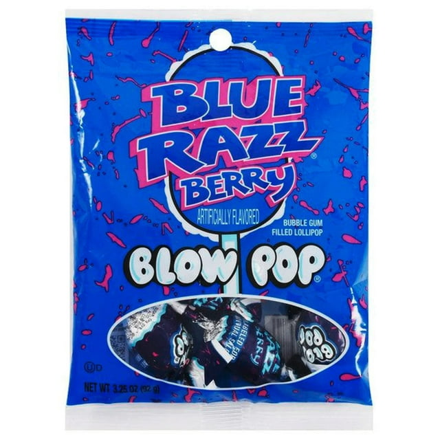 Charms Bubble Gum Candy - Blue Razz Berry Blow Pop Lollipops, 3.25 oz ...