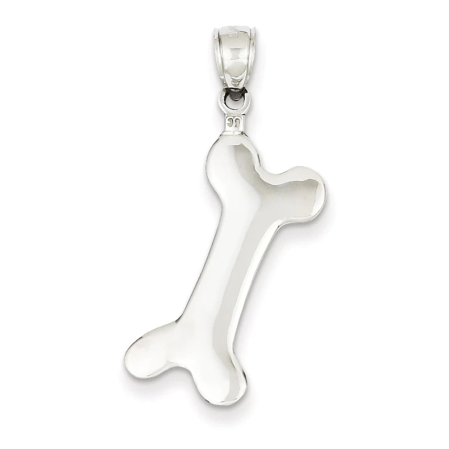 Charms Collection 14k White Gold Solid Polished Dog Bone Charm ...