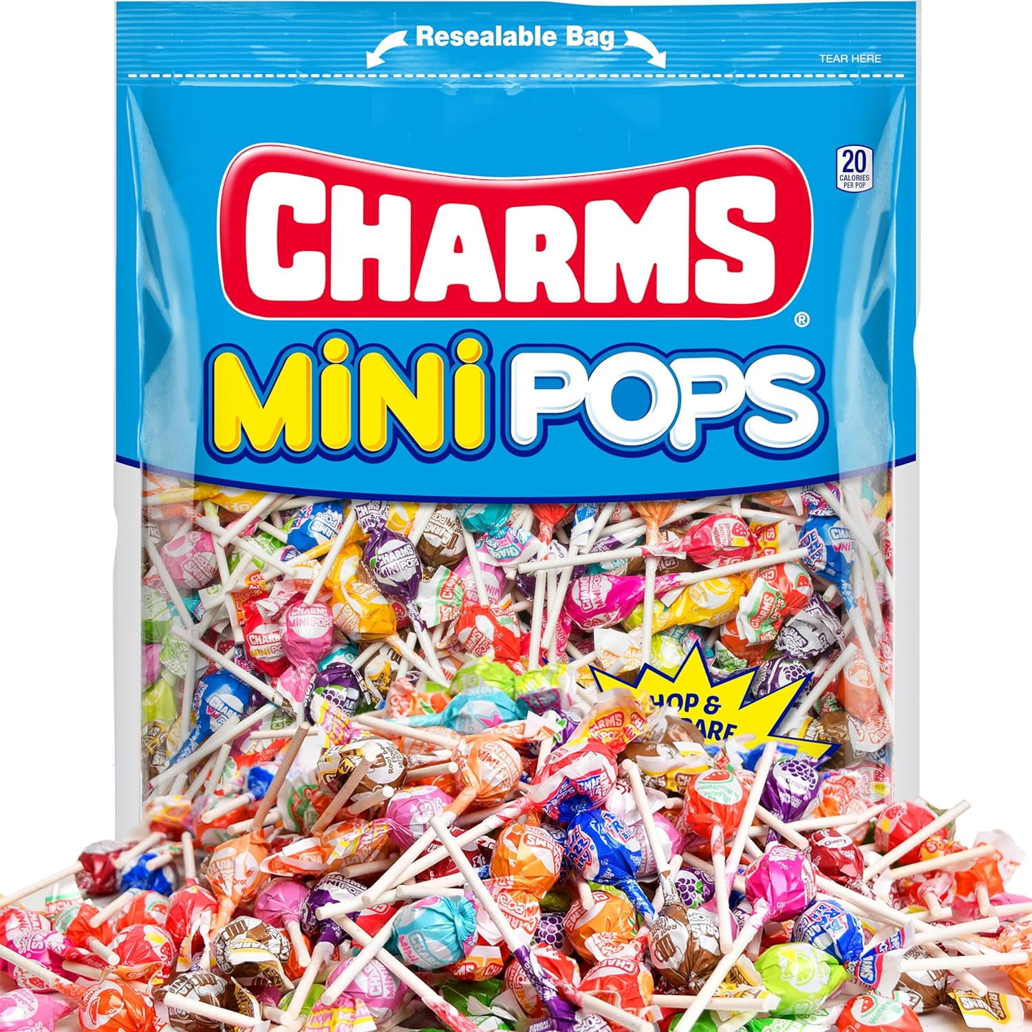Charms Mini Pops - 4.5 lb Bag of Individually Wrapped Fruity Hard Candy ...