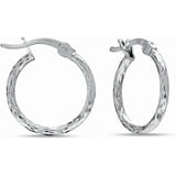 Charmsy 925 Sterling Silver Texture Hoop Earrings for Women | Small ...