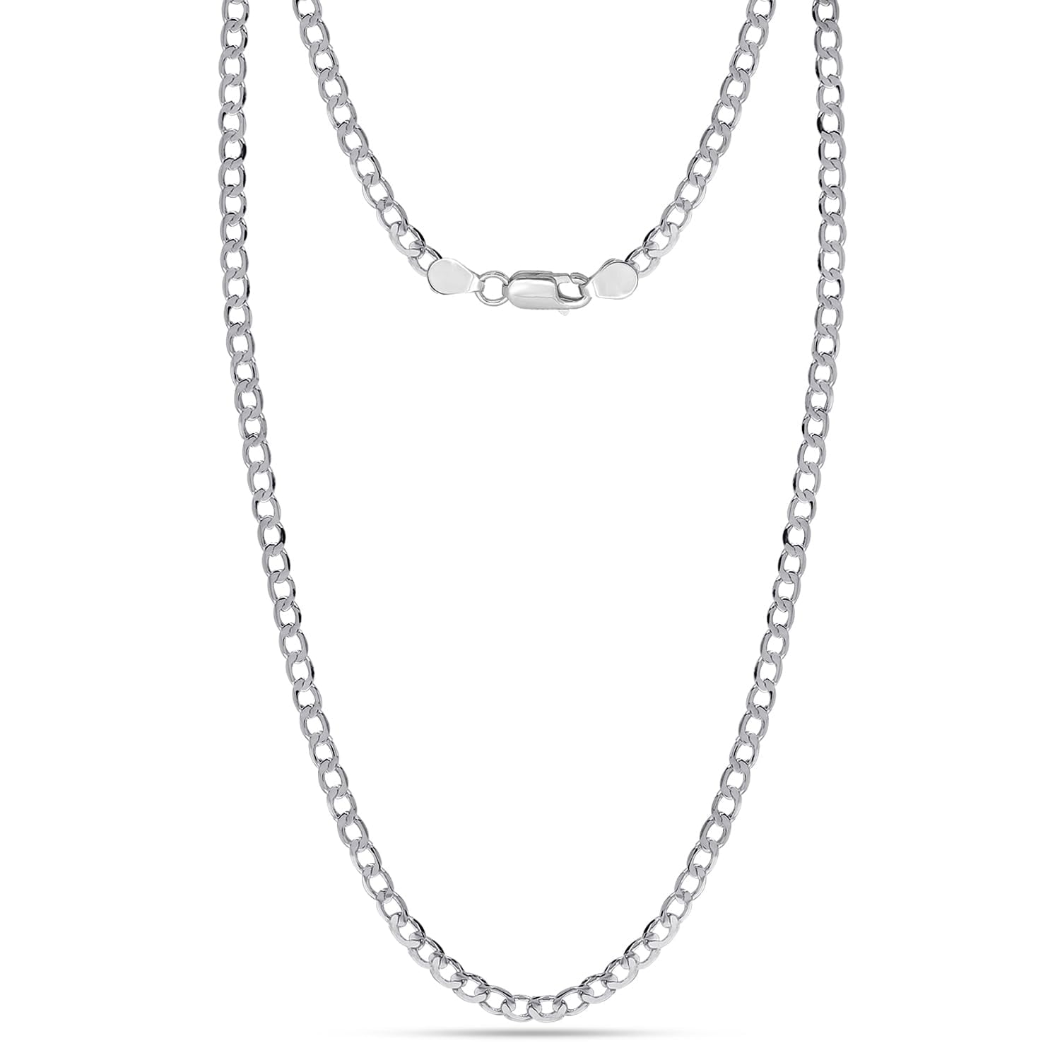 Charmsy Women’s Cuban Curb Chain Necklace – Italian Style 0.8mm Diamond ...