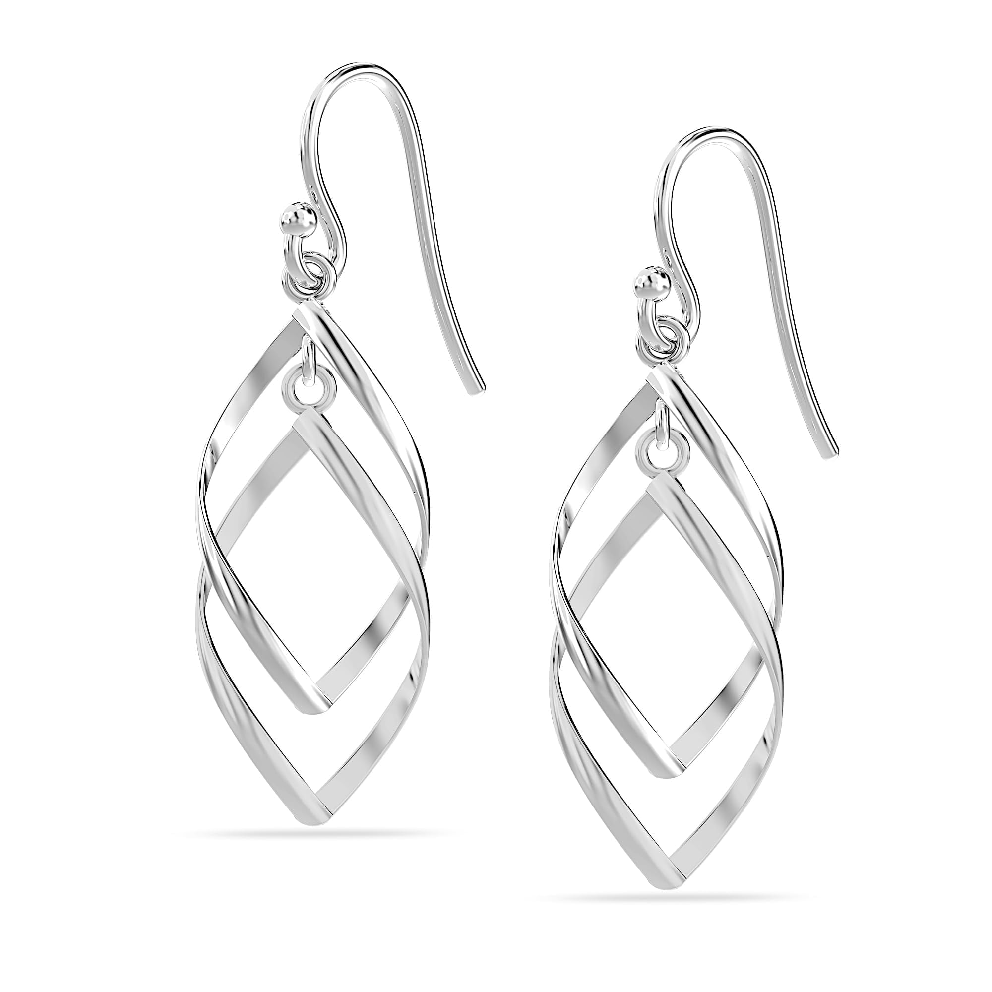 Charmsy Women's Twisted Drop Earring 925 Sterling Silver Post Twisted ...