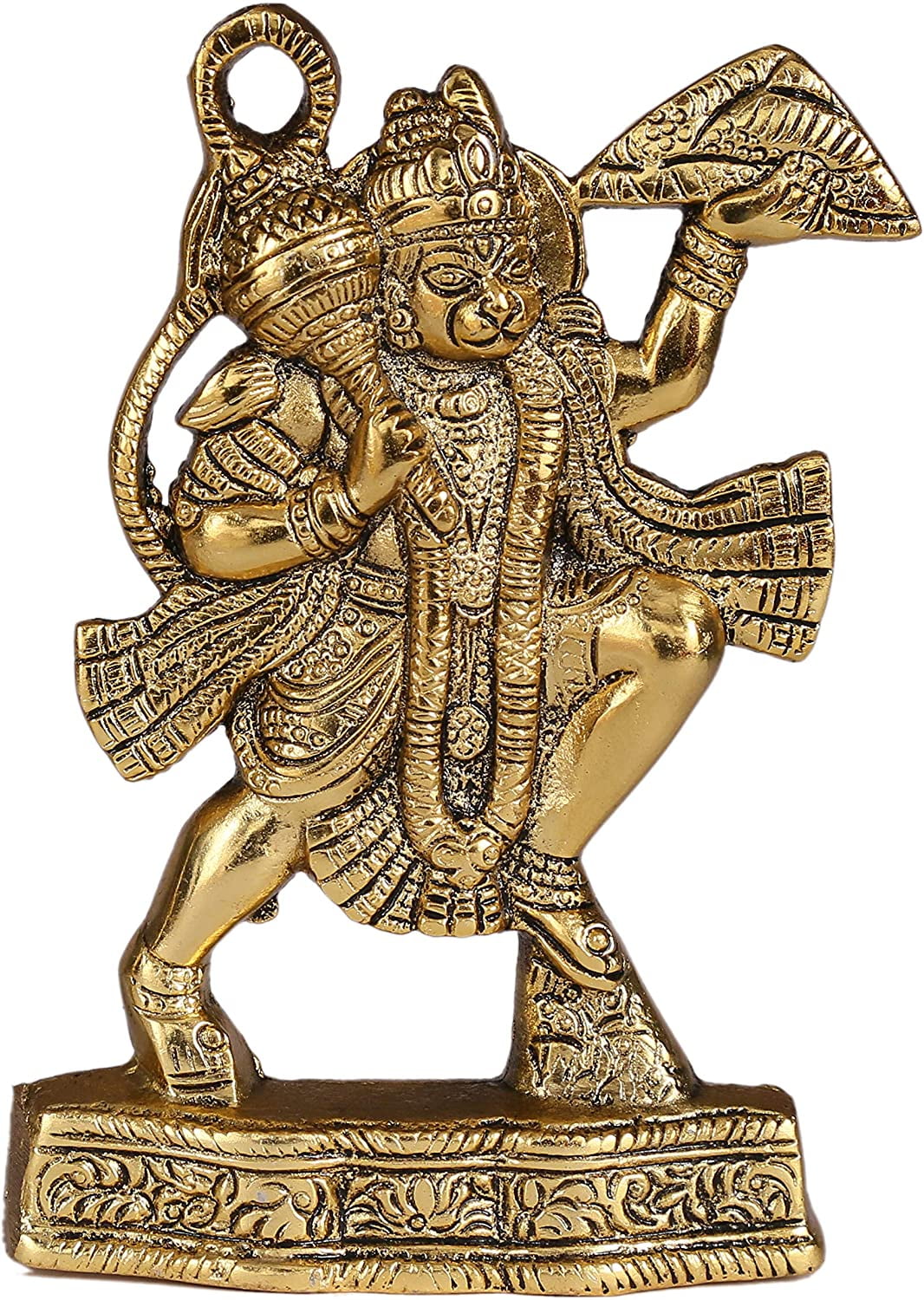 Charmy Crafts Handmade Metal Hanuman Ji Golden Statue, Antique Finish ...