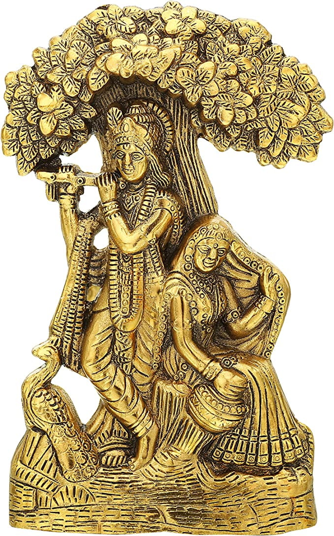 Charmy Crafts Metal Radha Krishna Under Tree of Life, Wall Hanging ...