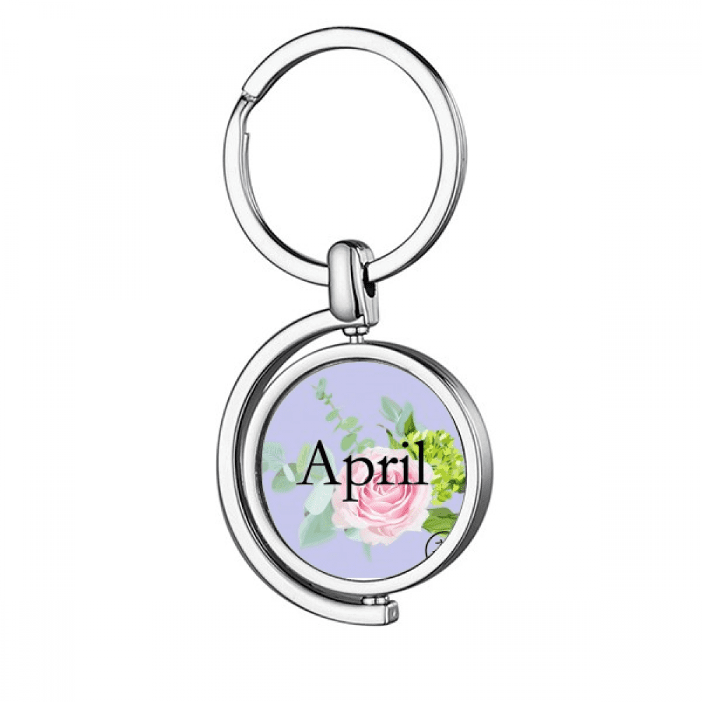 Charng Rose April Design Pattern Rotating Keychain Metal Keyring Holder - Walmart.com