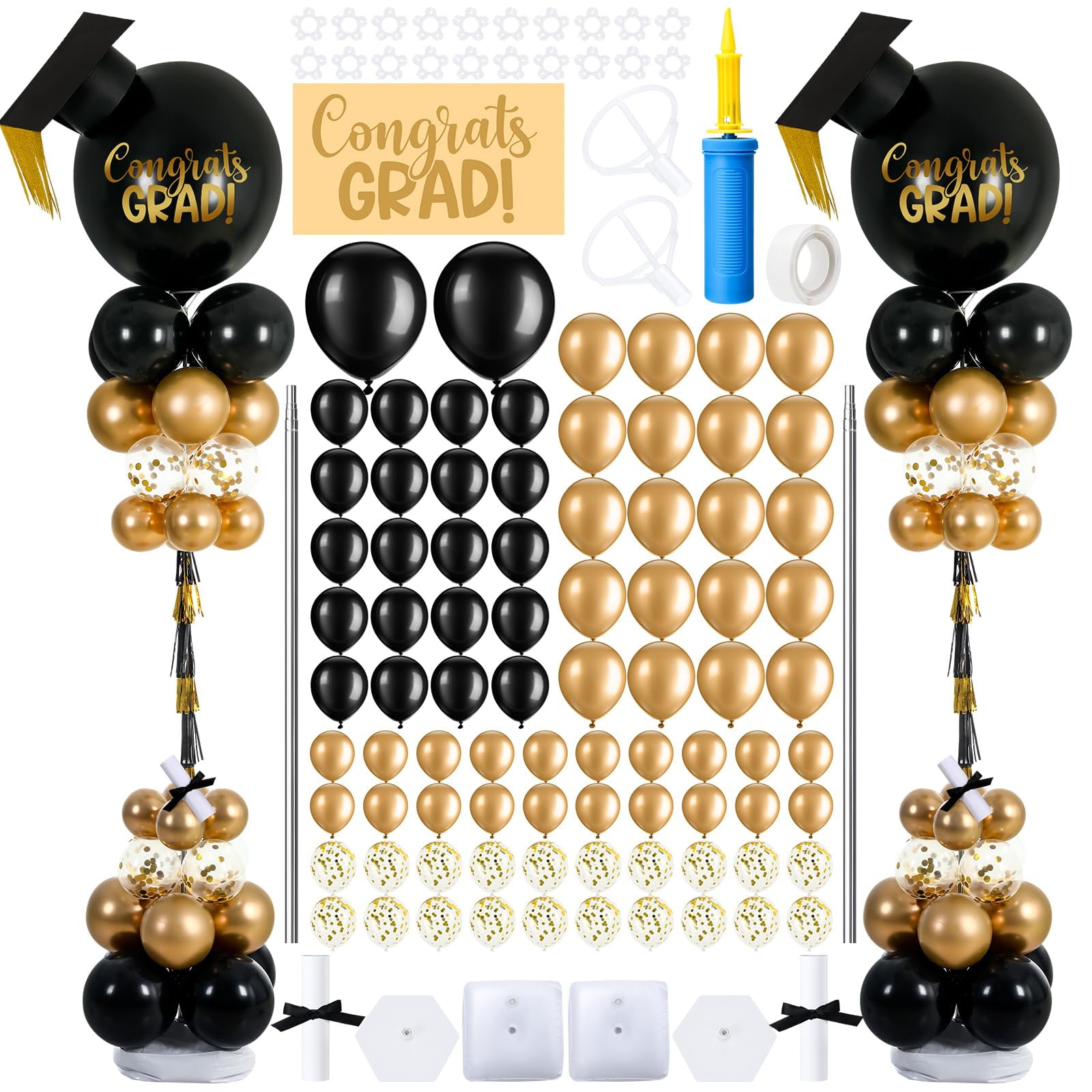 Charnoel 2 Sets Graduation MMF7 Balloon Column Stand Kit Adjustable ...