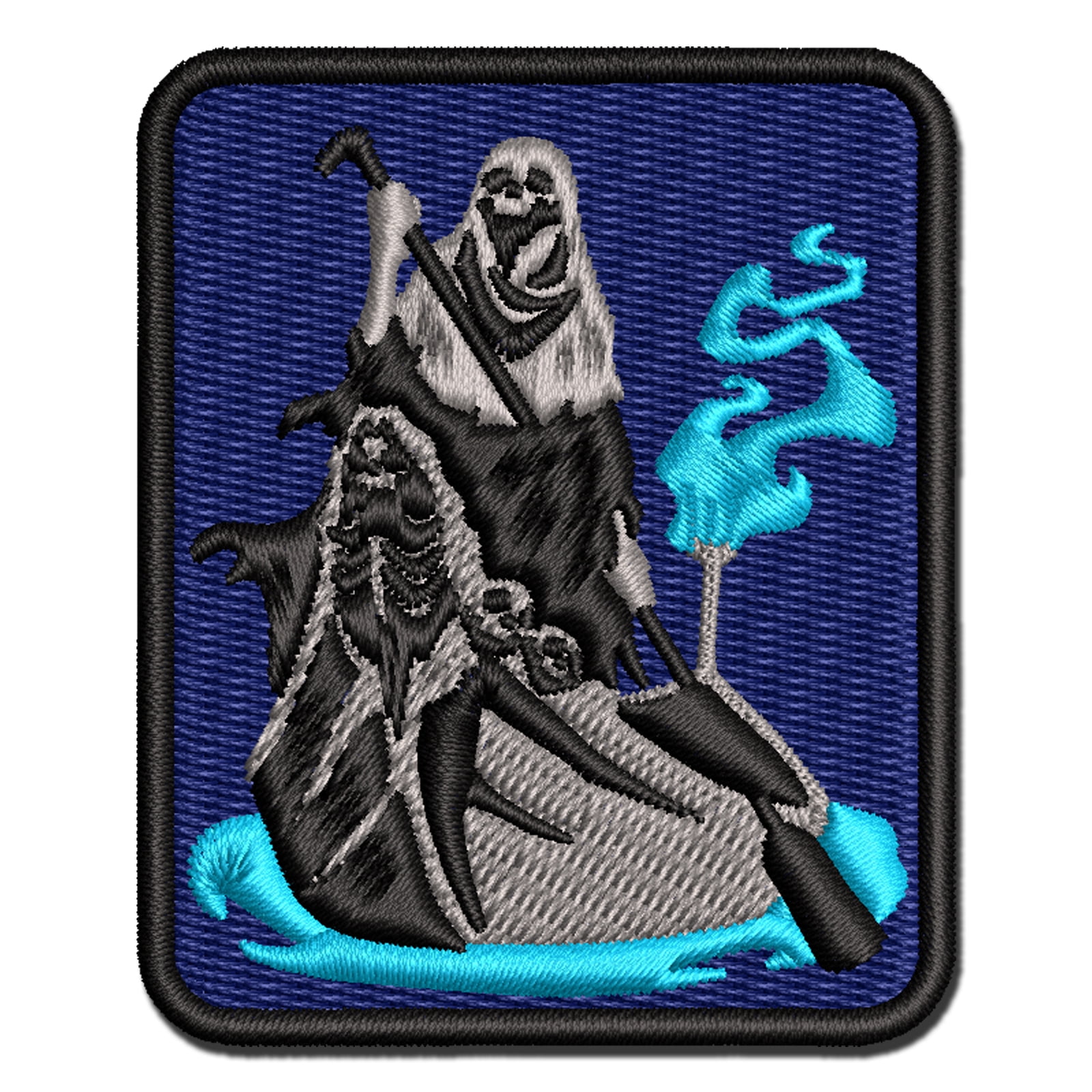 Charon Ferryman Acheron River Styx Death Skull Applique Multi-Color Embroidered Iron-On Patch ...