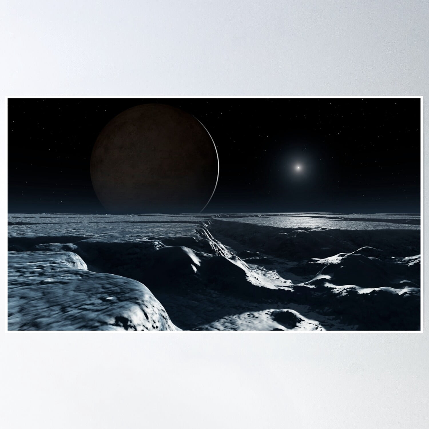 Charon Seen From Pluto Poster Wall Art, Modern Wall Decor, 8x12 ...