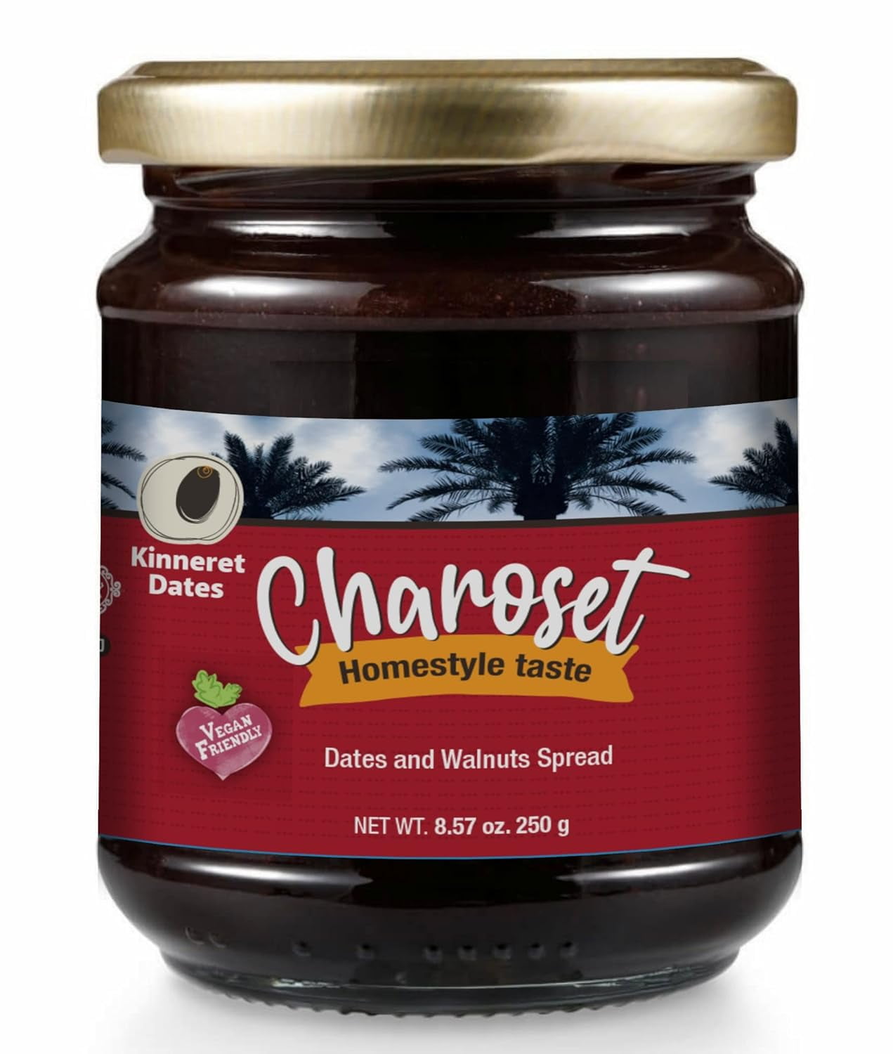 Charoset, Date & Walnut Spread, 8.57oz | Kosher for Passover | Traditional Charoses | Kinneret ...