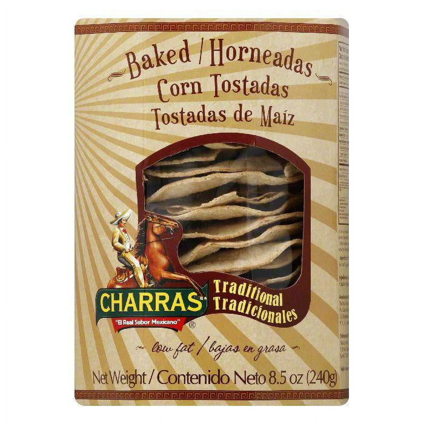 Charras Baked Corn Tostadas Tortilla, 8.5 Oz Ready-to-Eat (Pack of 8 ...