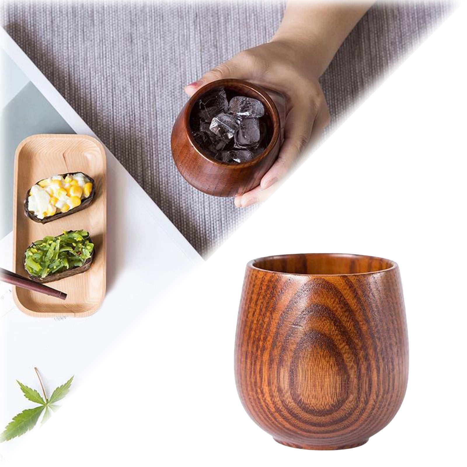Wood Charred Tumbler 3.07x3.15 Inch Drinking Cup with Wide Mouth for ...