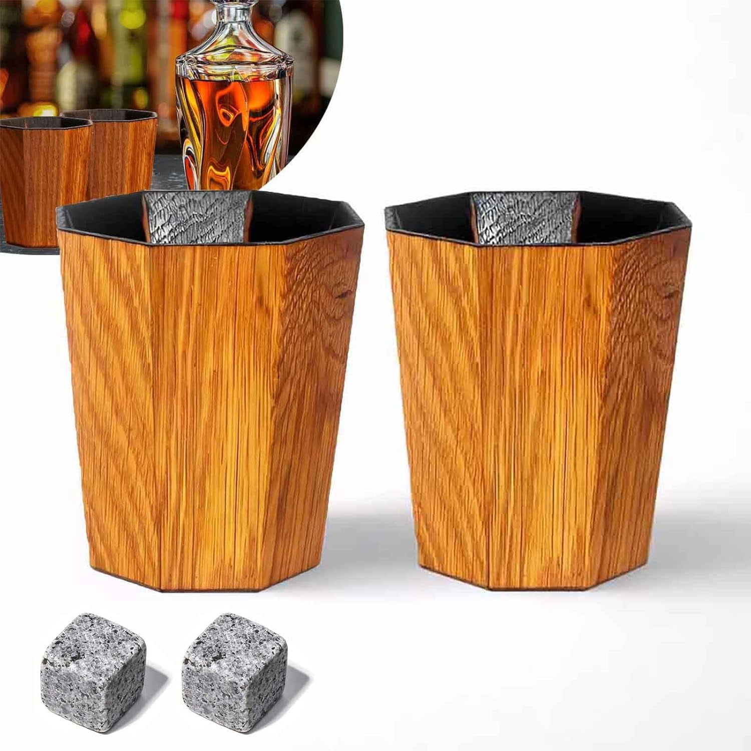 Charred Whiskey Cup, Whiskey Cup Wooden Charred, Old Fashioned Charred ...
